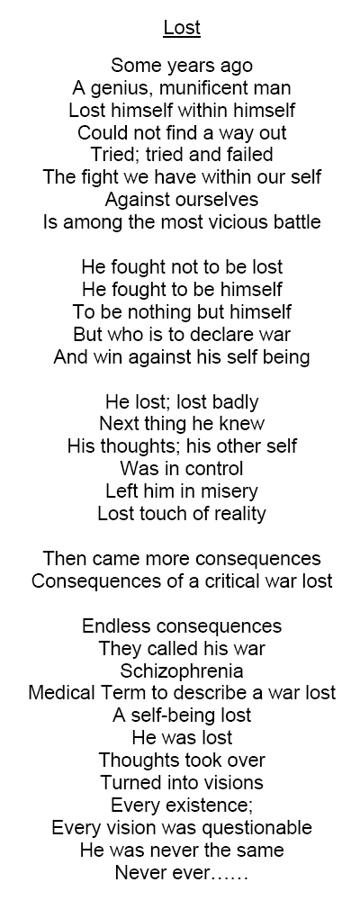 Lost (English poem) - Anonymous